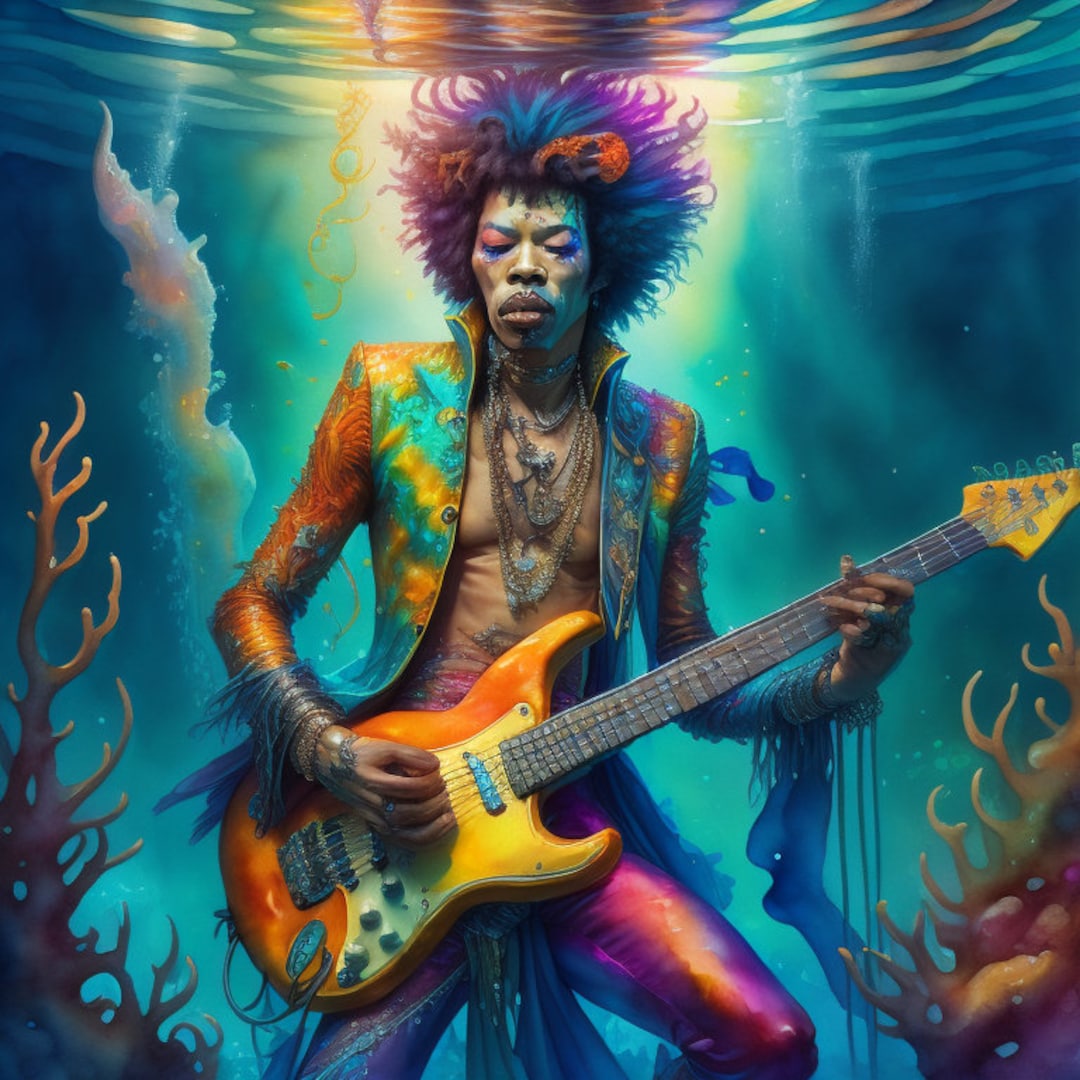 Limited Edition Jimi Hendrix Digital Art – High-resolution Printable ...