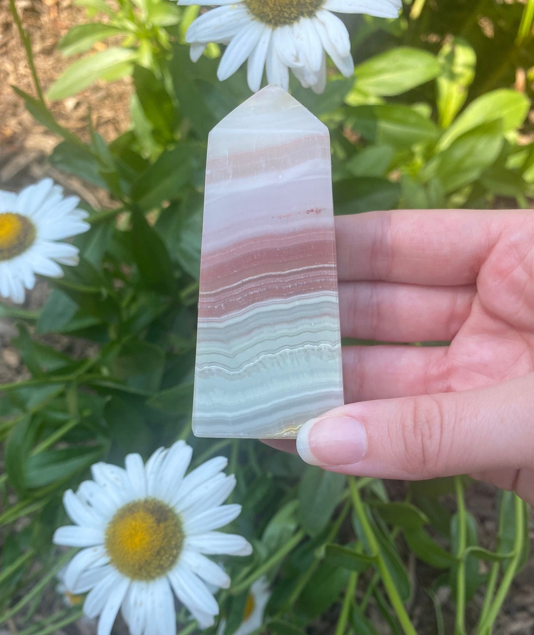 Pink Banded Onyx Tower Rare Powerfully Grounding Crystal Pink Onyx - Etsy