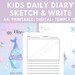 Kids Daily Diary | Cute Picture Journal | Mermaid | Printable Digital ...