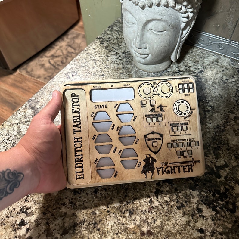 DND Fighter Class Character Adventure Board, Laser Cut Wood Character ...