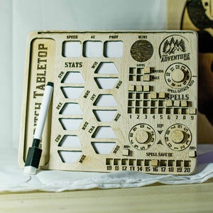 DND Character Adventure Board, Laser Cut Wooden Character Sheet ...