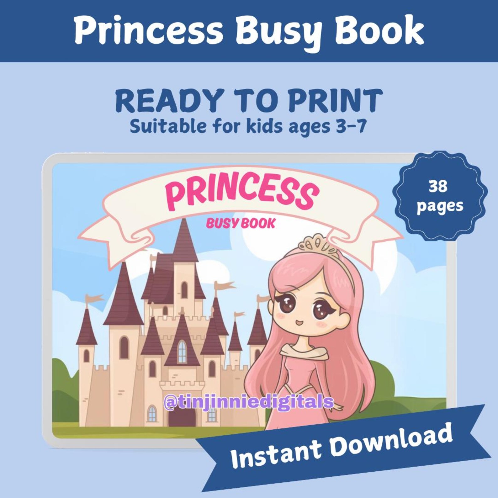 Printable Busy Book Princess Binder Toddler Quiet Book Princess ...