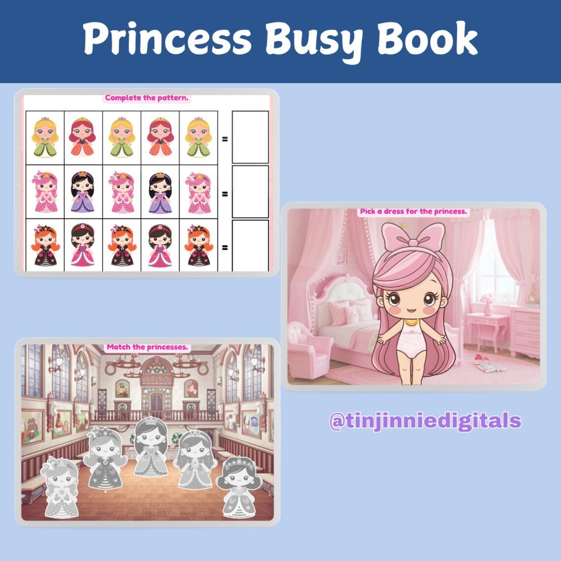 Printable Busy Book Princess Binder Toddler Quiet Book Princess ...
