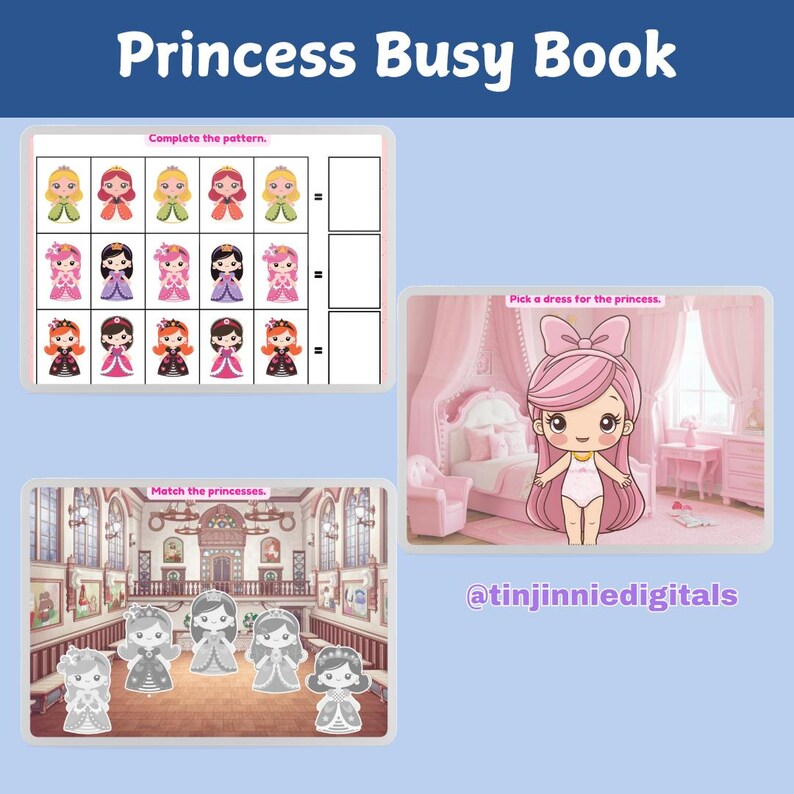 Printable Busy Book Princess Binder Toddler Quiet Book Princess ...