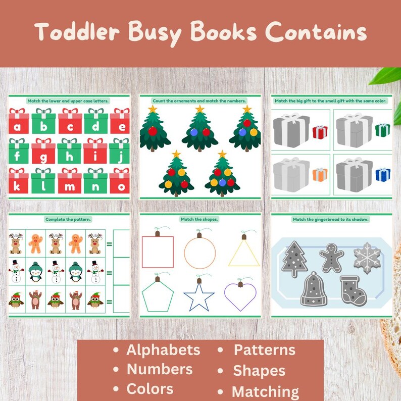 Toddler Quiet Book Christmas | Quiet Book | Toddler Busy Book Christmas ...