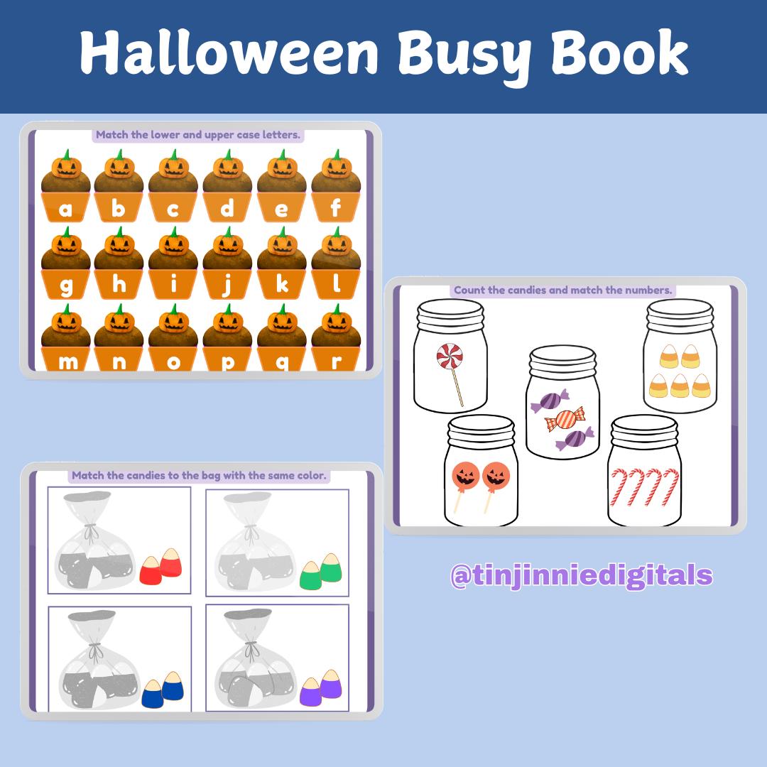 Printable Busy Book Halloween Binder Toddler Quiet Book Halloween ...