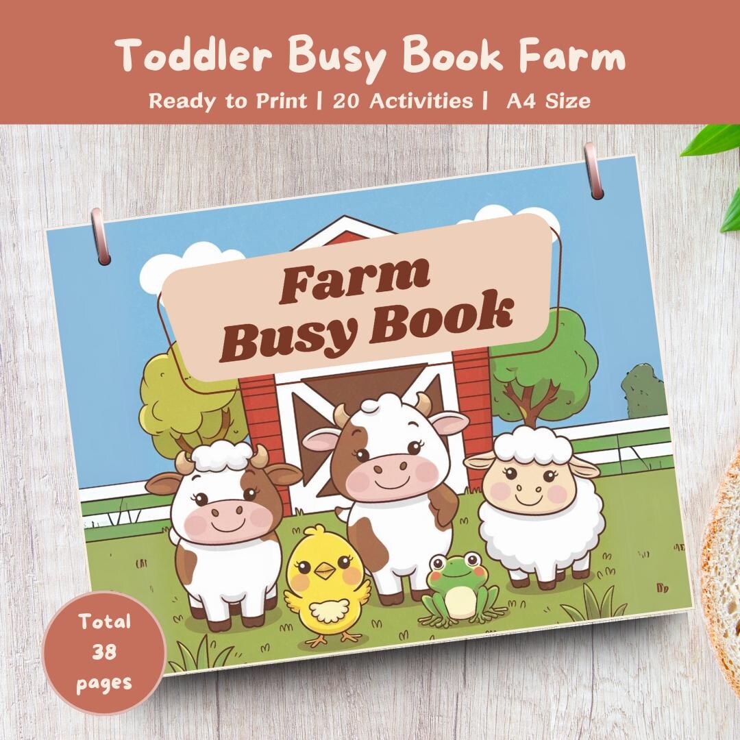Toddler Quiet Book Farm | Quiet Book | Toddler Busy Book Farm Fun ...