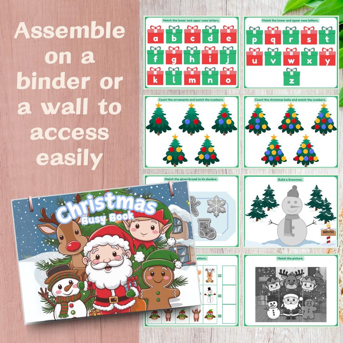 Toddler Quiet Book Christmas | Quiet Book | Toddler Busy Book Christmas ...