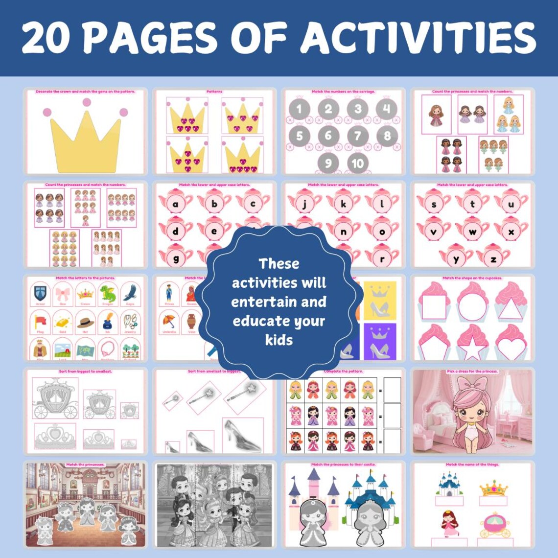 Printable Busy Book Princess Binder Toddler Quiet Book Princess ...