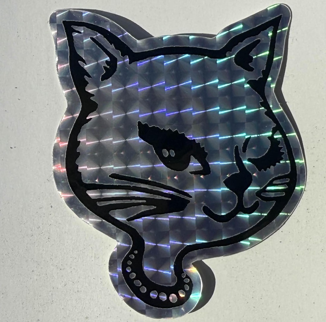 90s Cat Holographic Sticker - Etsy