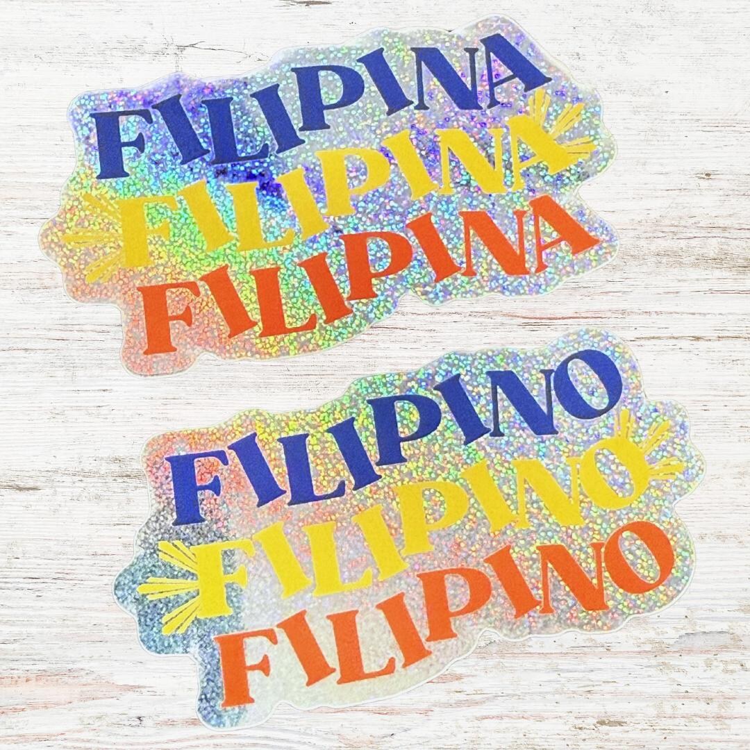 Filipino / Filipina Holographic Sticker - Etsy