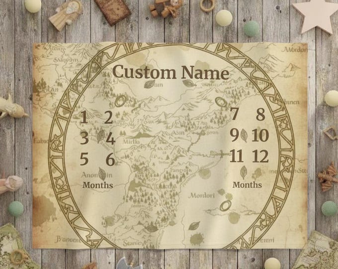 Lord of the Crib Milestone Blanket, Lord of Rings Baby Blanket, Baby ...