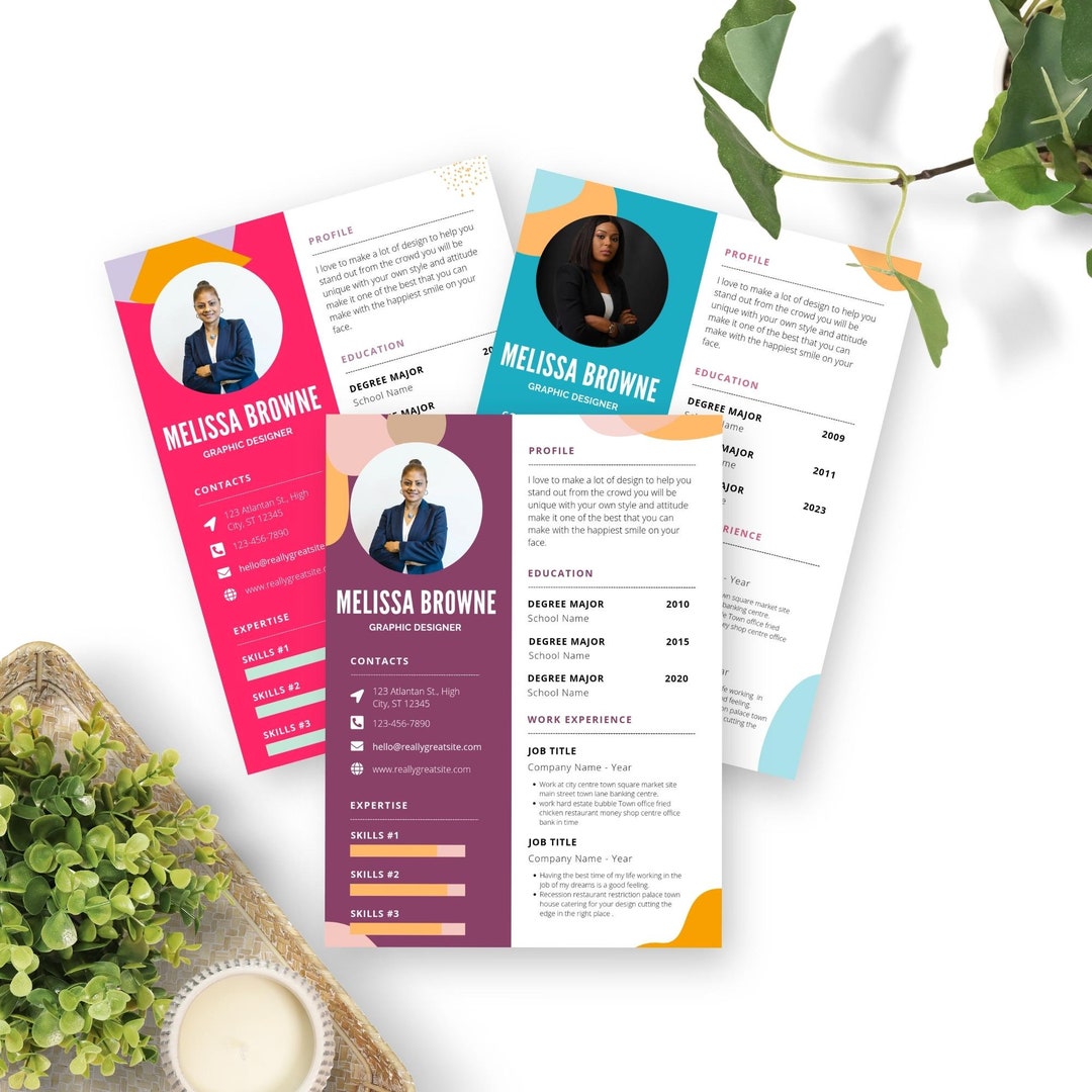 Color Resume Template INSTANT DOWNLOAD Professional Resume - Etsy