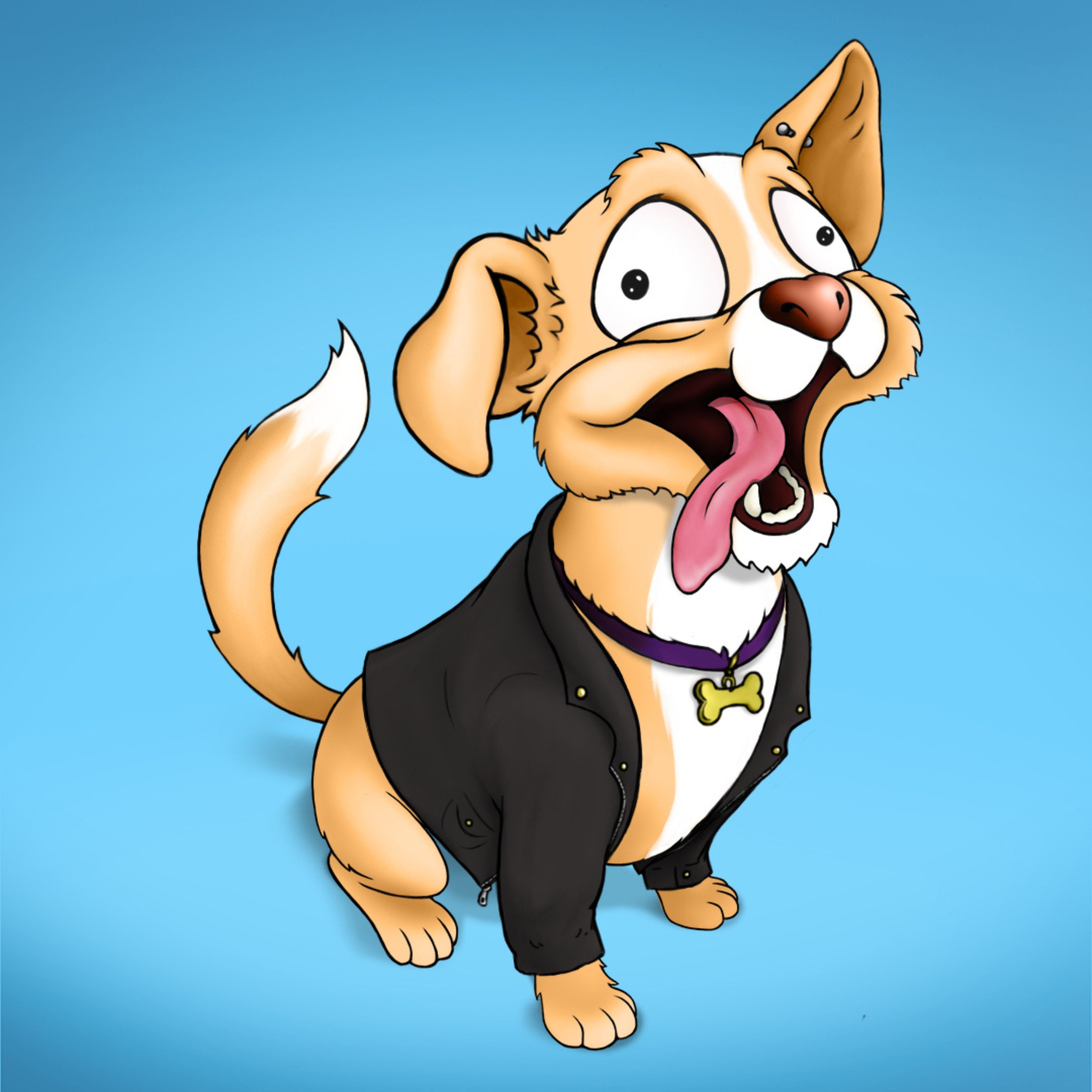 Dog Portrait, Funny Dog, Printable Dog Illustration, Dogs With ...