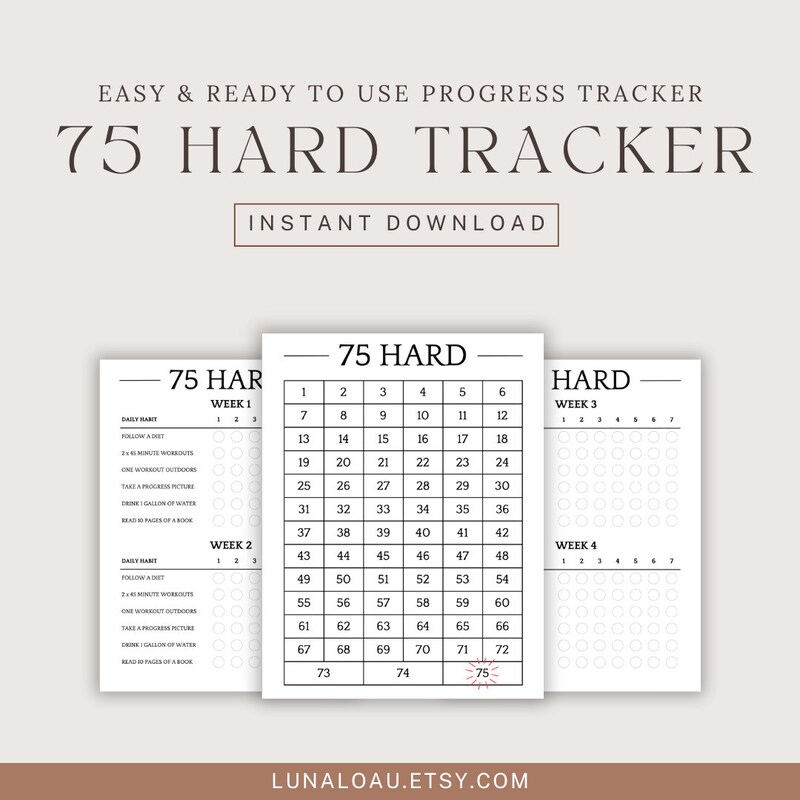 75 Hard Printable - Etsy