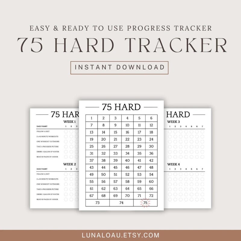 75 Hard Printable - Etsy