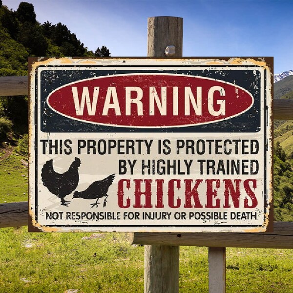Chicken Warning Sign - Etsy