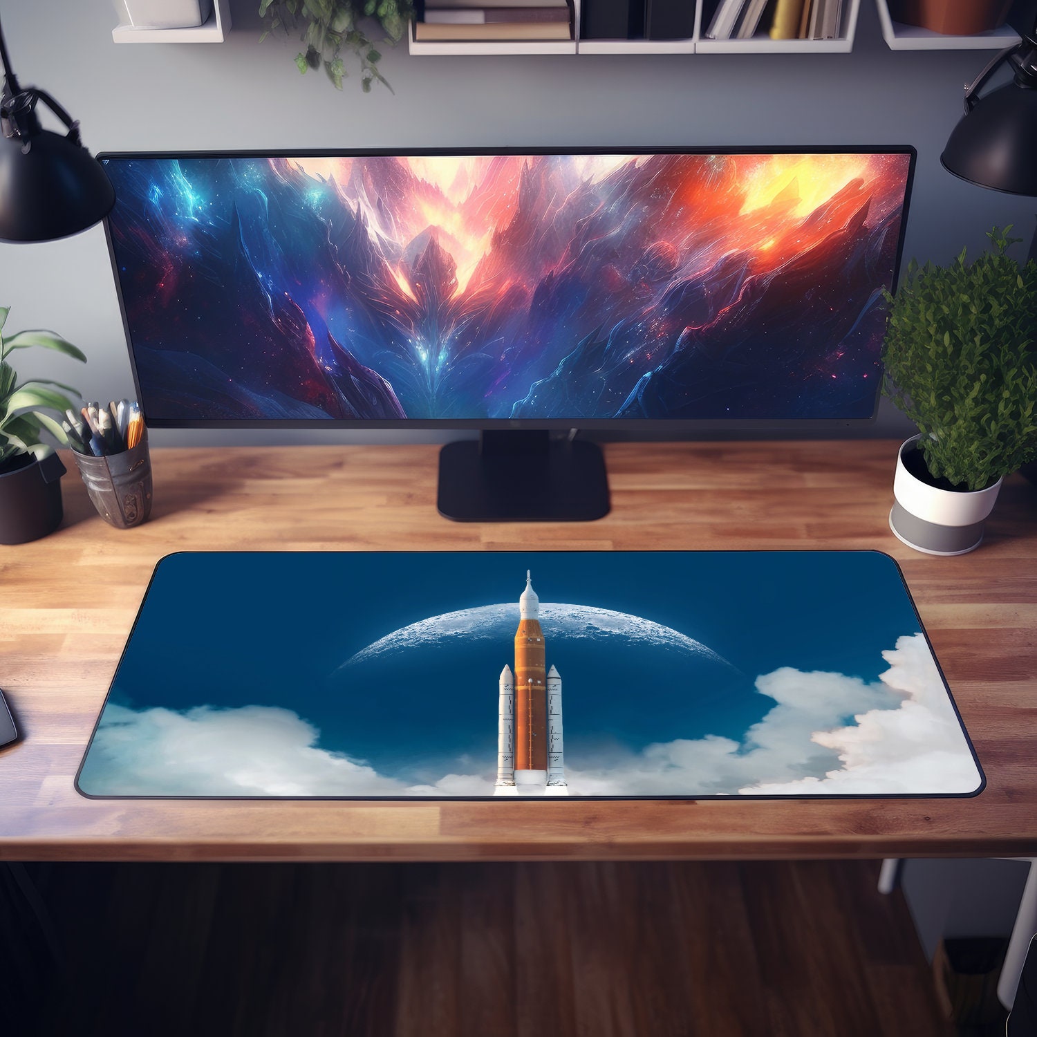 NASA Orion Rocket Launch Desk Mat Space-themed Office Decor Moon and ...