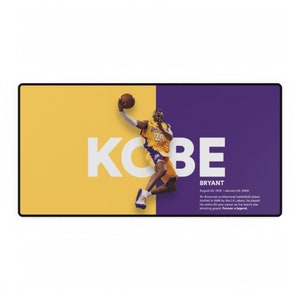 Kobe Bryant Tribute Desk Mat Lakers Colors Dunking Pose NBA Legend ...
