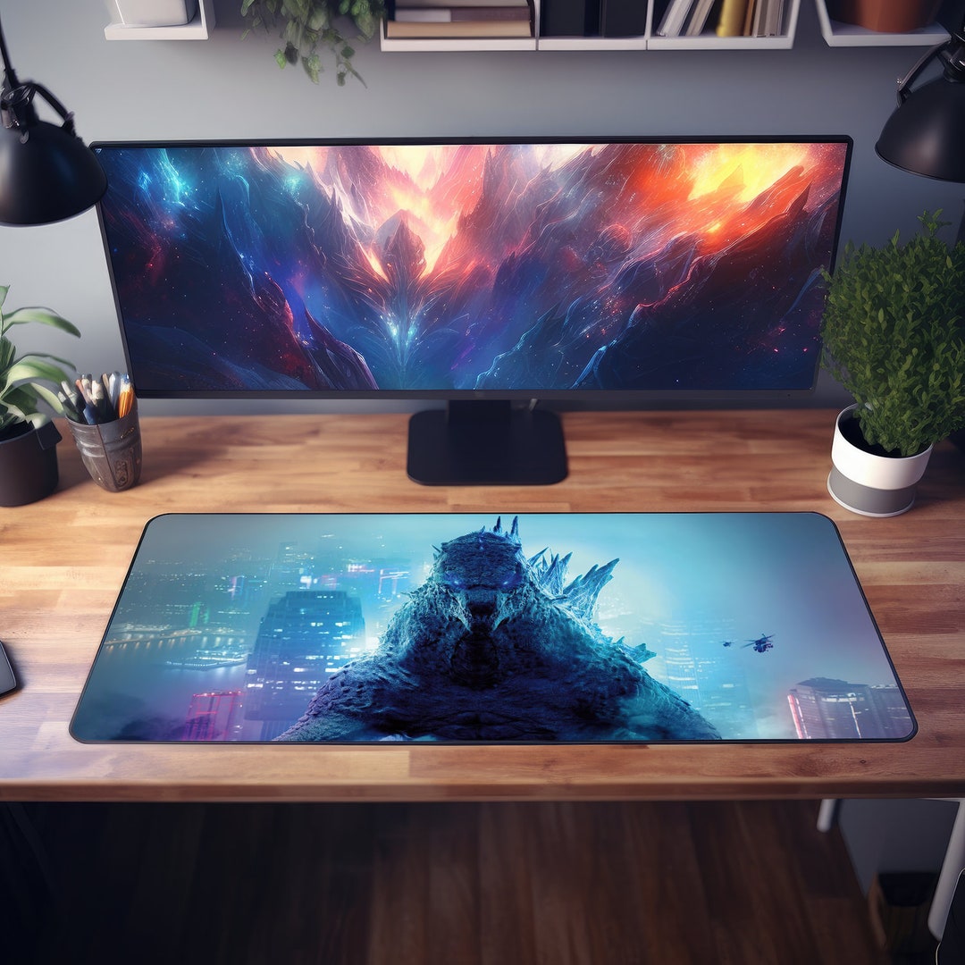 Godzilla City Attack Desk Mat Epic Kaiju Monster Rampage Scene Large ...