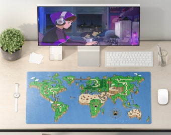 Super Mario World Map Retro Gaming Mouse Pad - Etsy