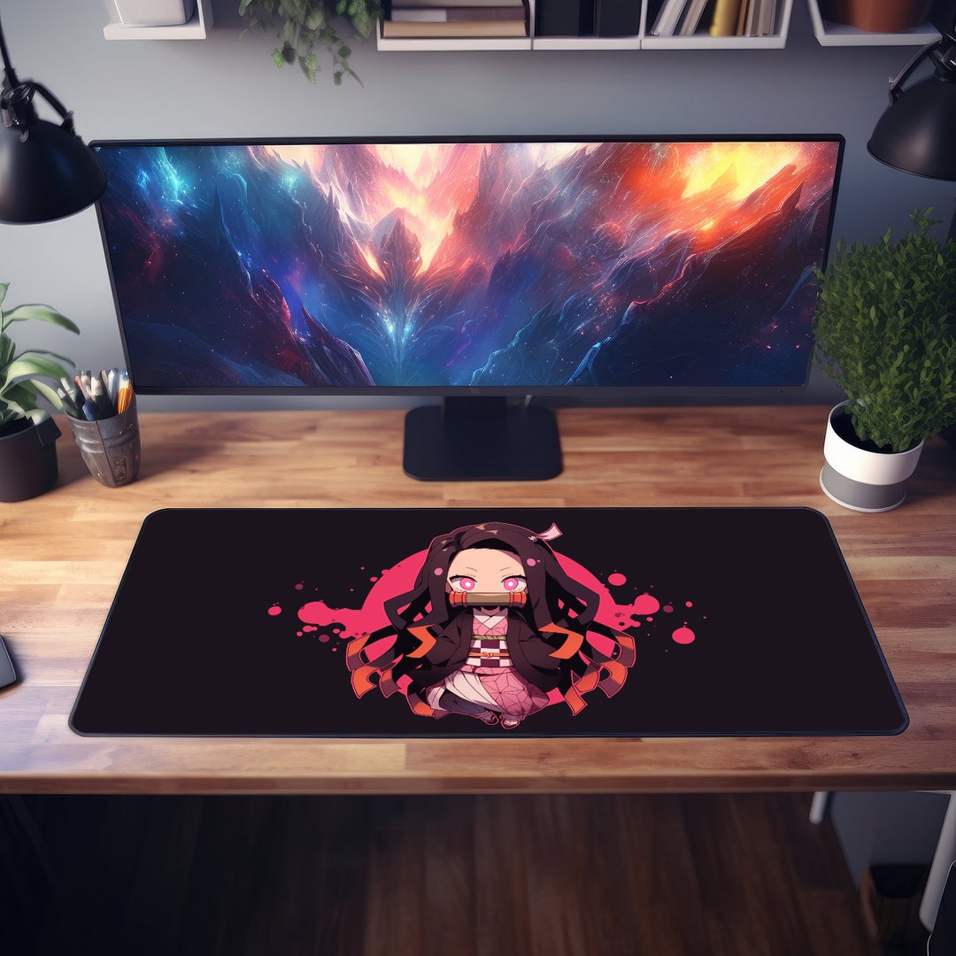 Chibi Nezuko Kamado Desk Mat: Cute Anime Workspace Enhancer - Etsy