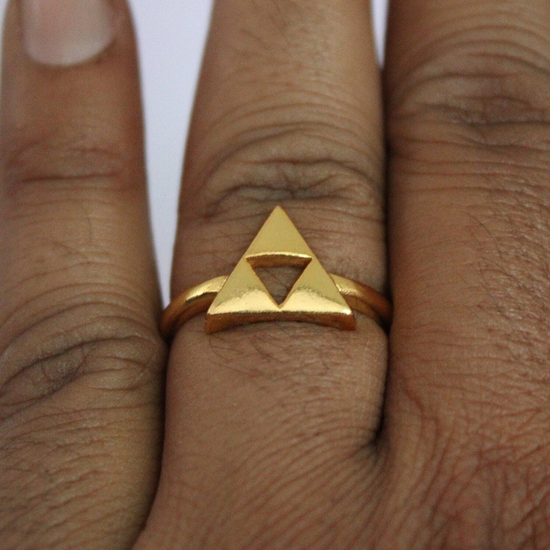 Triforce Gold Ring, Legend of Zelda Silver Ring, Gold Triforce Gamer ...