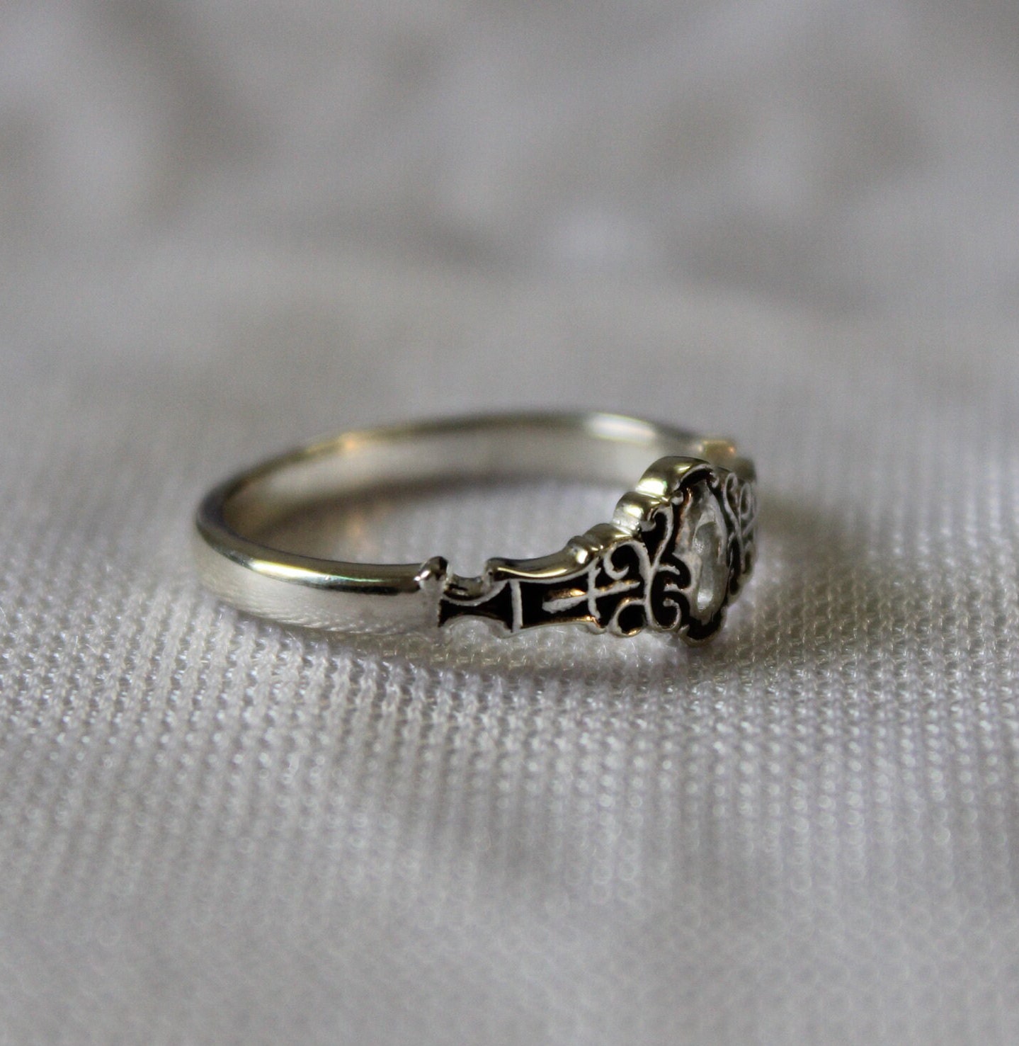 Key Hole Ring, Unique Minimalist Silver Ring, Treasure Key Lock Ring ...