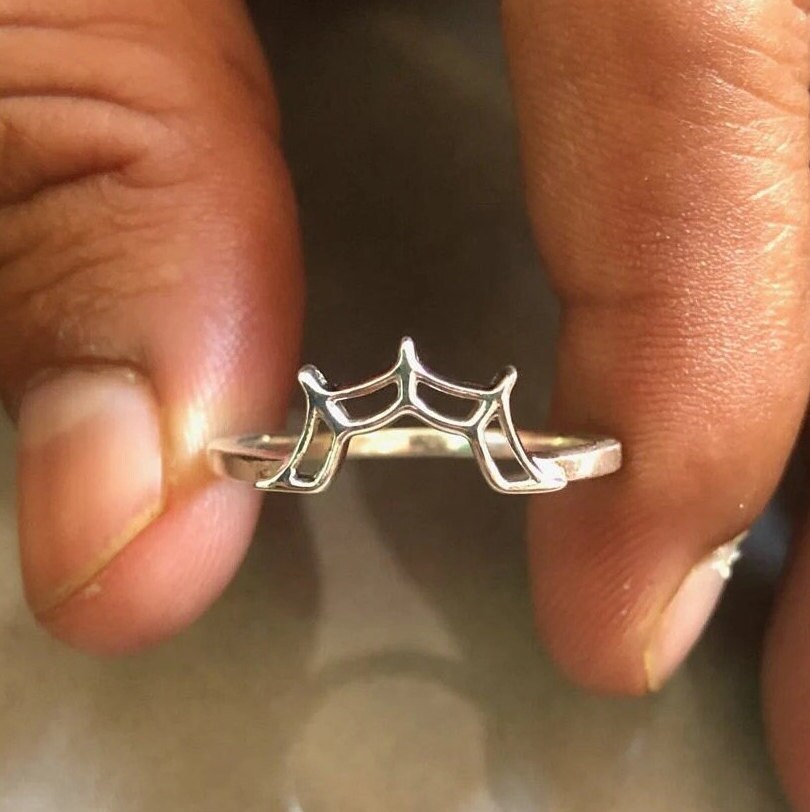 Spider Web Enhancer Ring, Spider Web Stacking Ring, Web Crown Ring ...