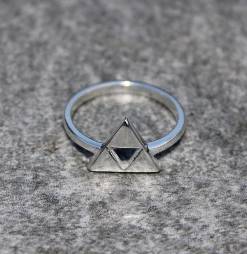 Sterling Silver Triforce Ring, Legend of Zelda Gamer Jewelry - Etsy