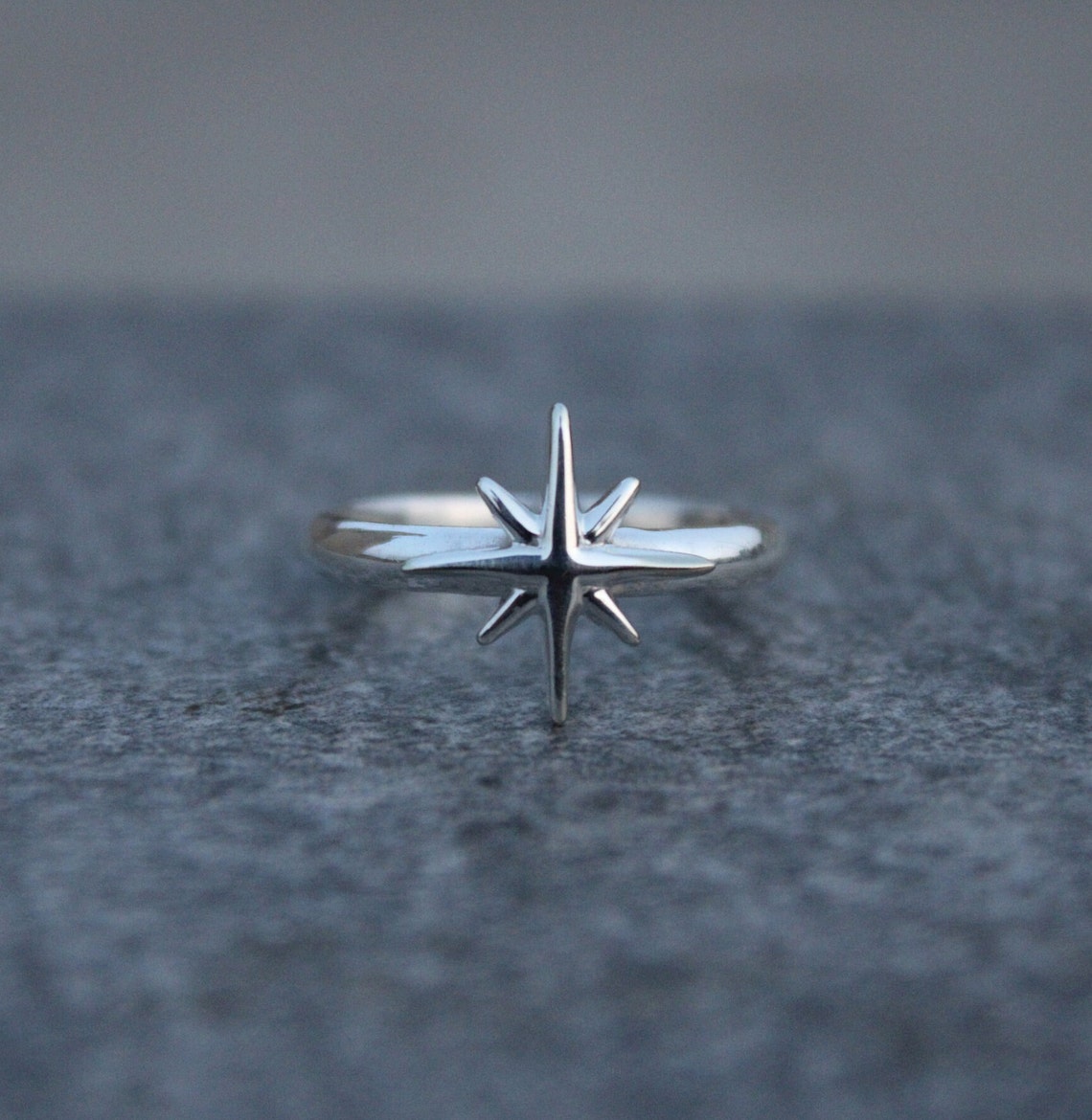 North Star Ring, Starburst Ring, Pole Star Ring, Dainty Star Ring ...