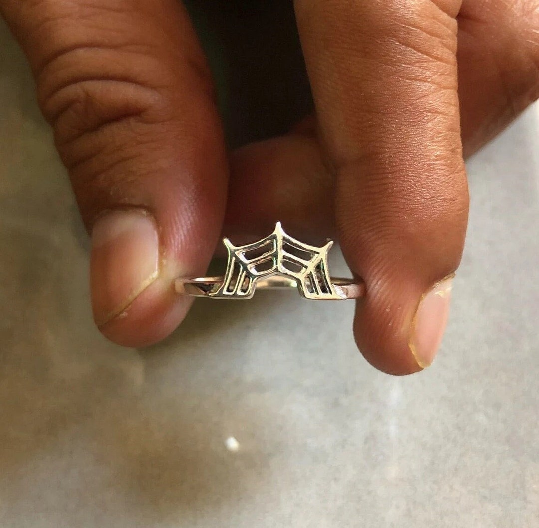 Spider Web Enhancer Ring, Spider Web Stacking Ring, Web Crown Ring ...