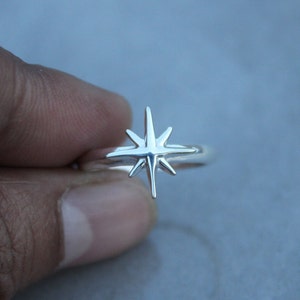 North Star Ring, Starburst Ring, Pole Star Ring, Dainty Star Ring, Celestial Star Jewelry ...