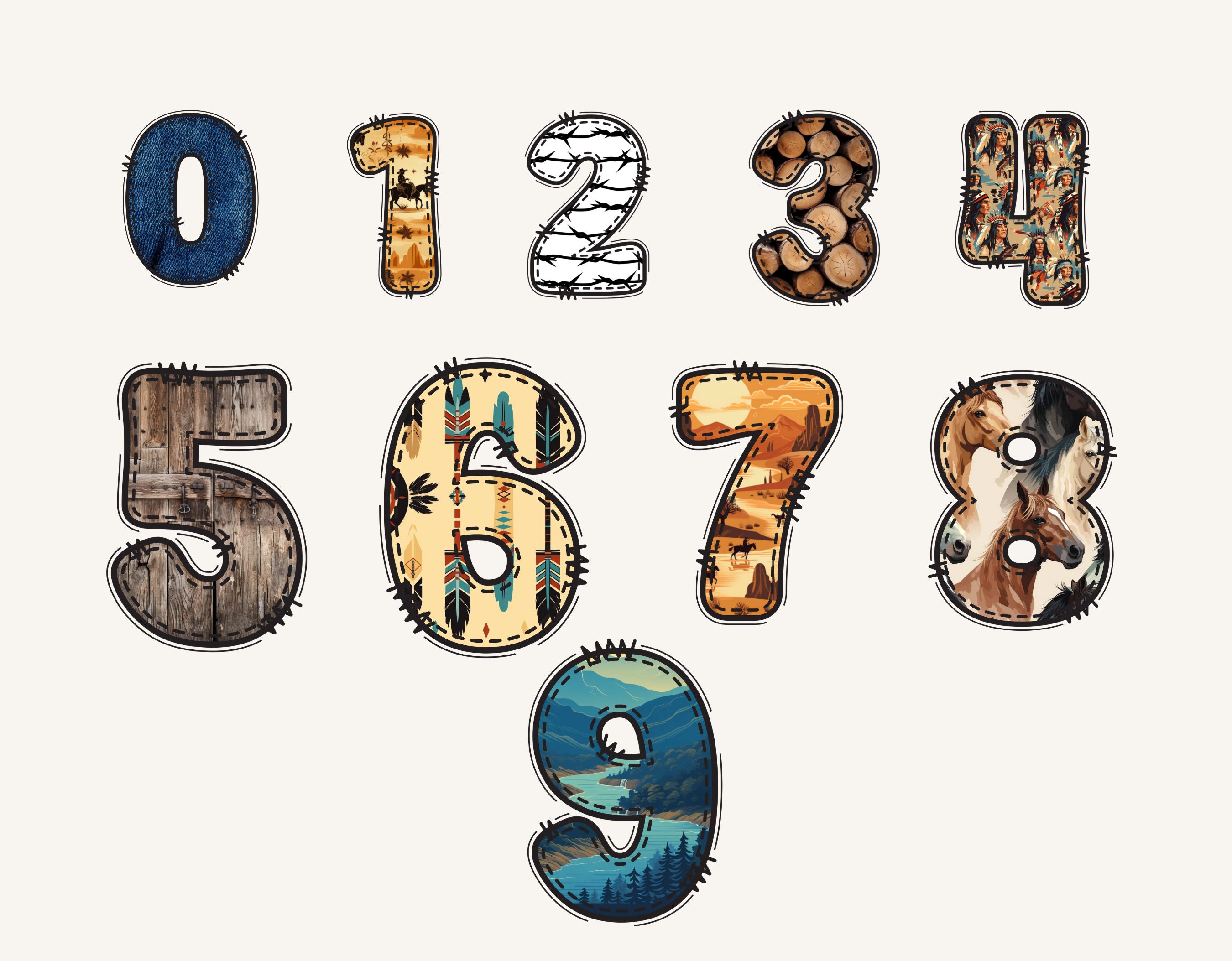 Cowboy Doodle Letters Inc Clipart BONUS Pack, Cowboy Alphabet/numbers ...