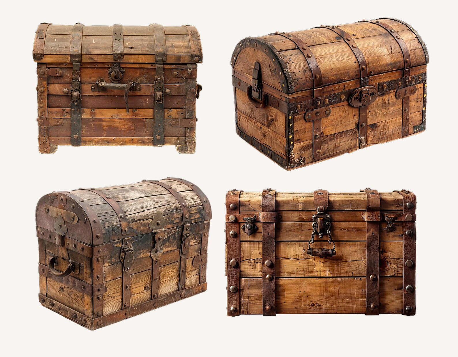 Wooden Trunk Clipart, Wooden Chest, Vintage Trunk Clipart Png, Rustic ...