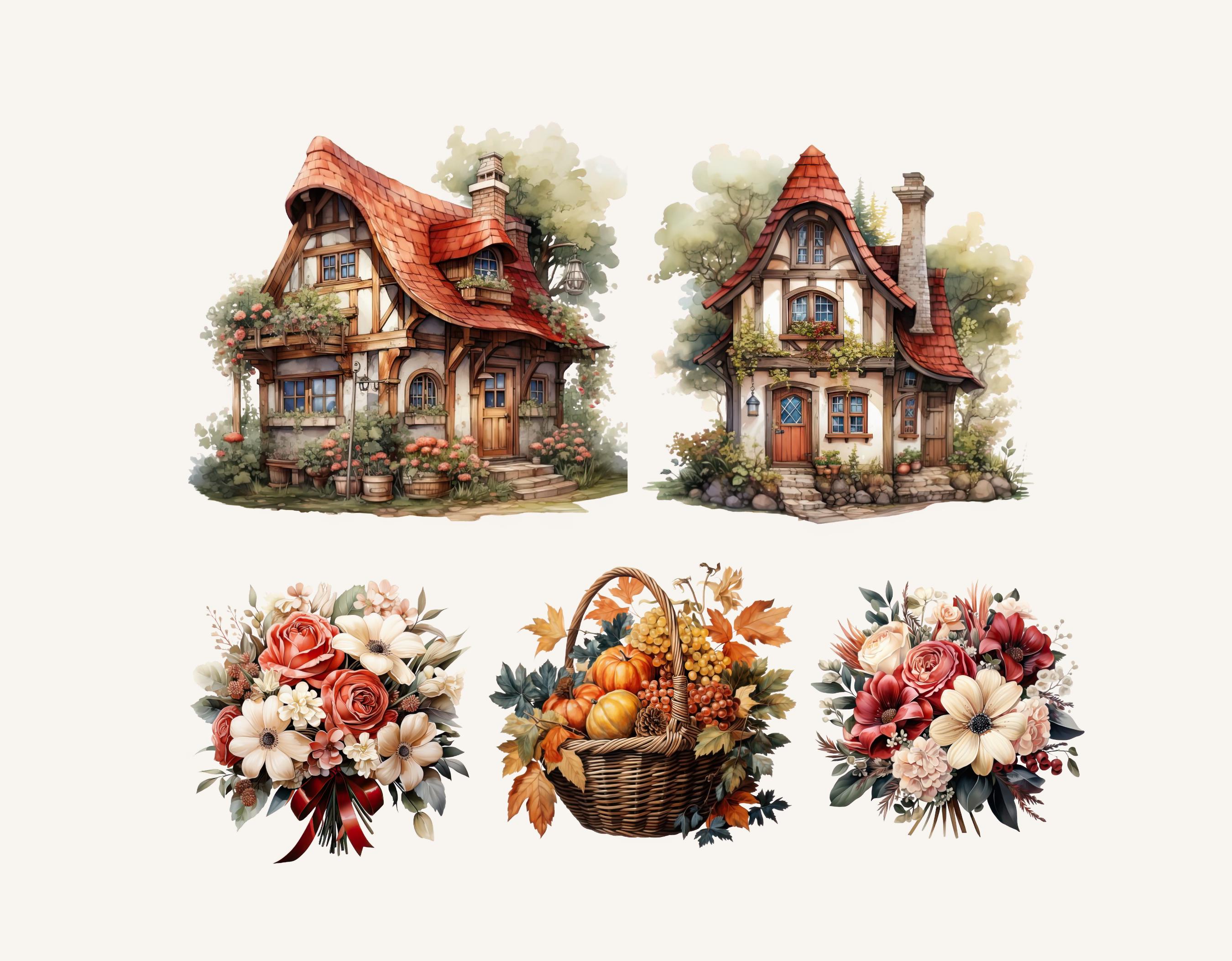 Little Red Riding Hood Watercolor Clipart, Woodland Animals Watercolor ...