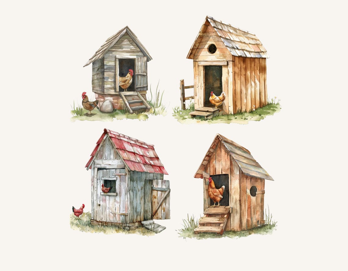 Chicken Coop Clipart PNG, Chicken Run Clipart, Fresh Eggs Png, Farm ...