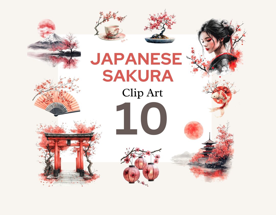 Sakura Nature Clip Art Set, Cherry Blossom Tree Png Bundle, Japan ...