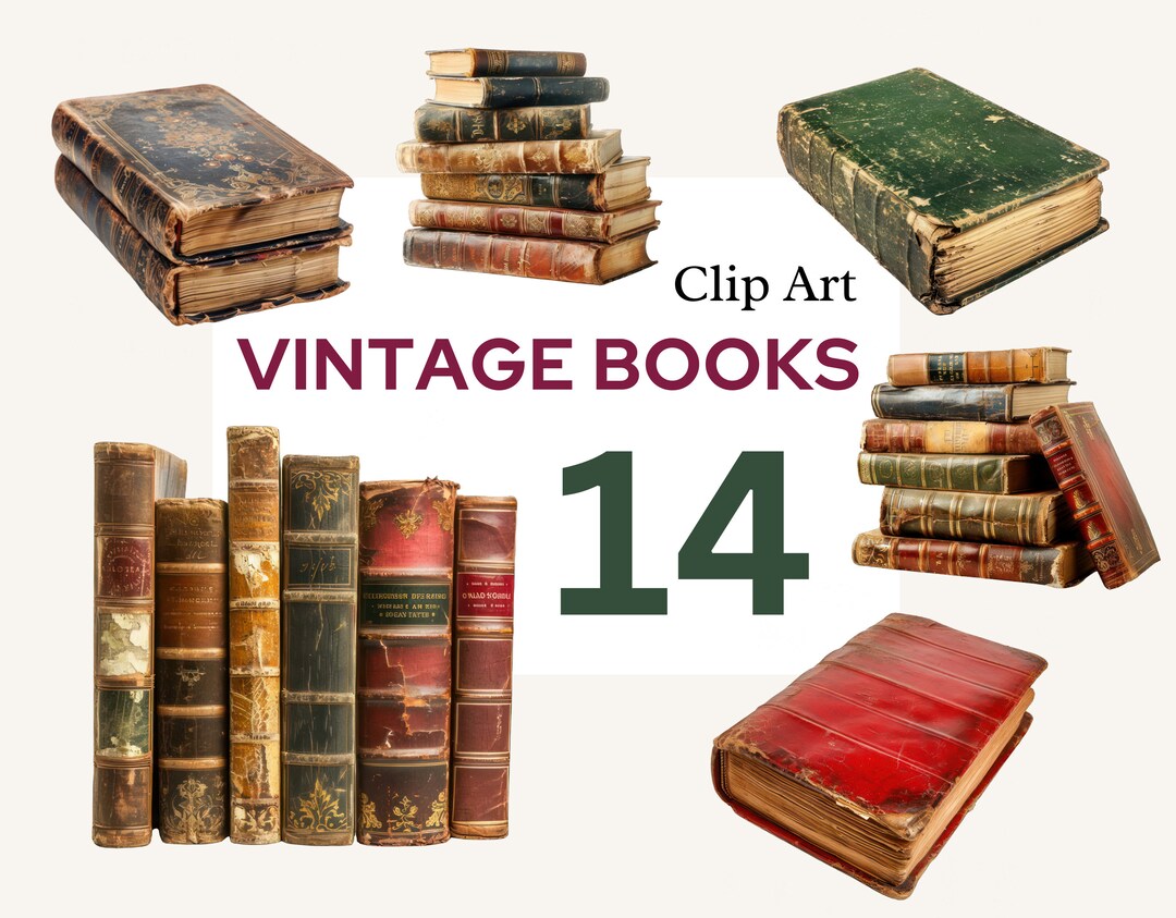 Vintage Books Clipart Vintagebooks, Scrap Book-clipart, Colourful ...