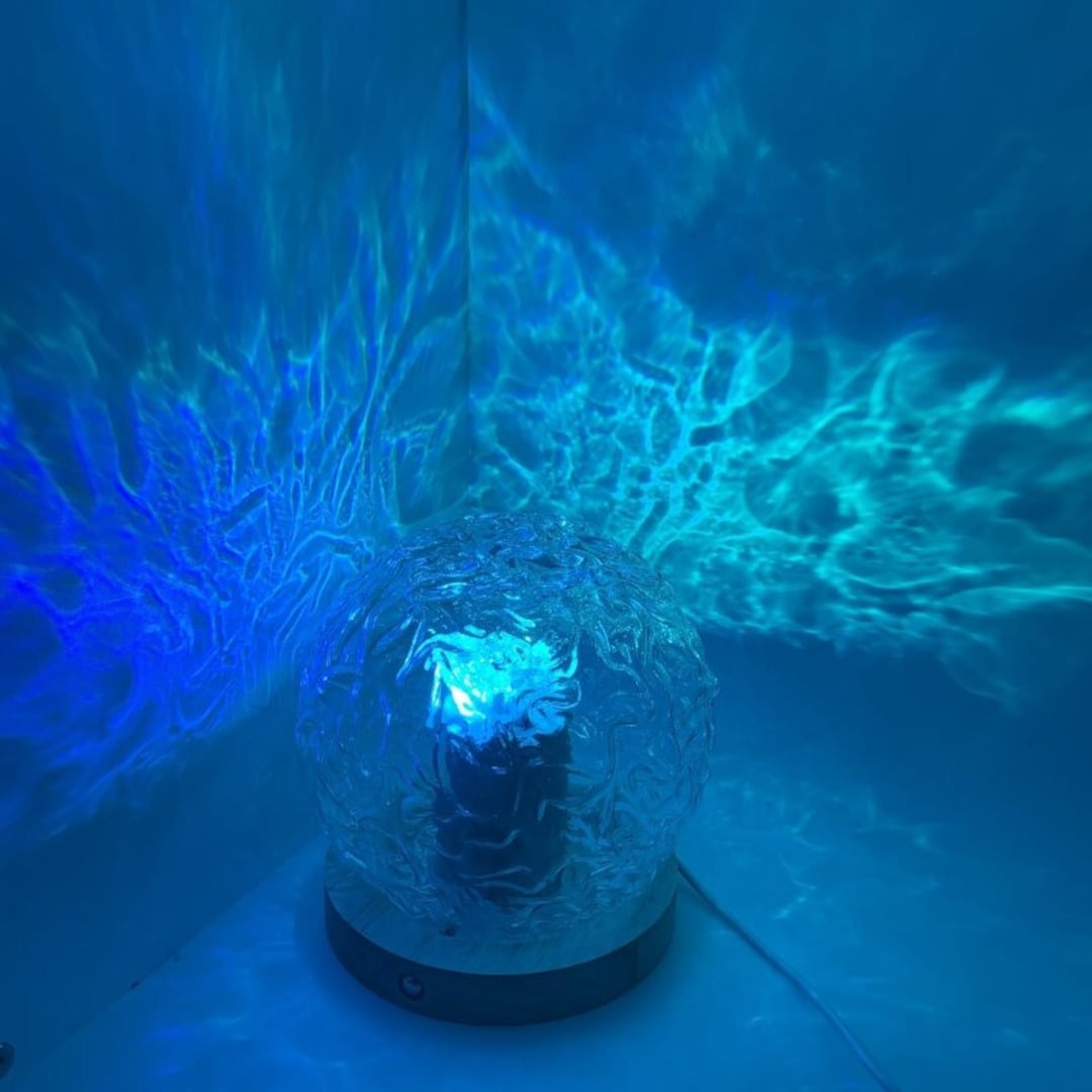 Dynamic Water Ripple Lamp, Spherical Touch Ripple Lamp, Rotating ...