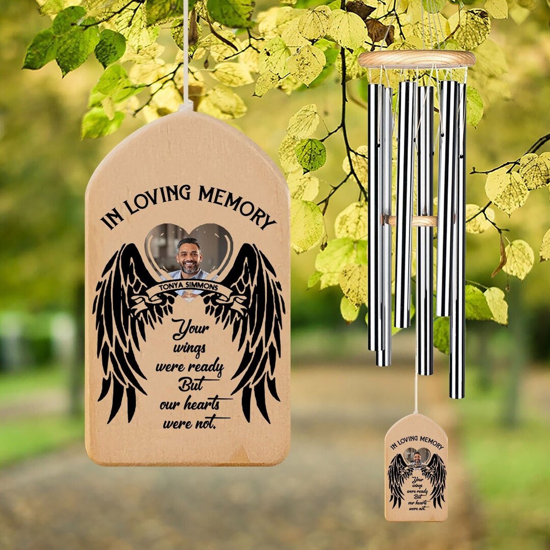 Memorial Wind Chime in Loving Memory Your Wings Were Ready - Etsy