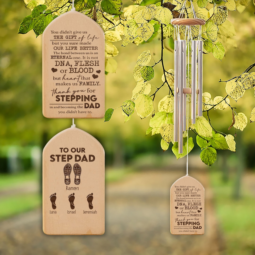 Personalized Wind Chime Father's Day Gift to Our Step - Etsy