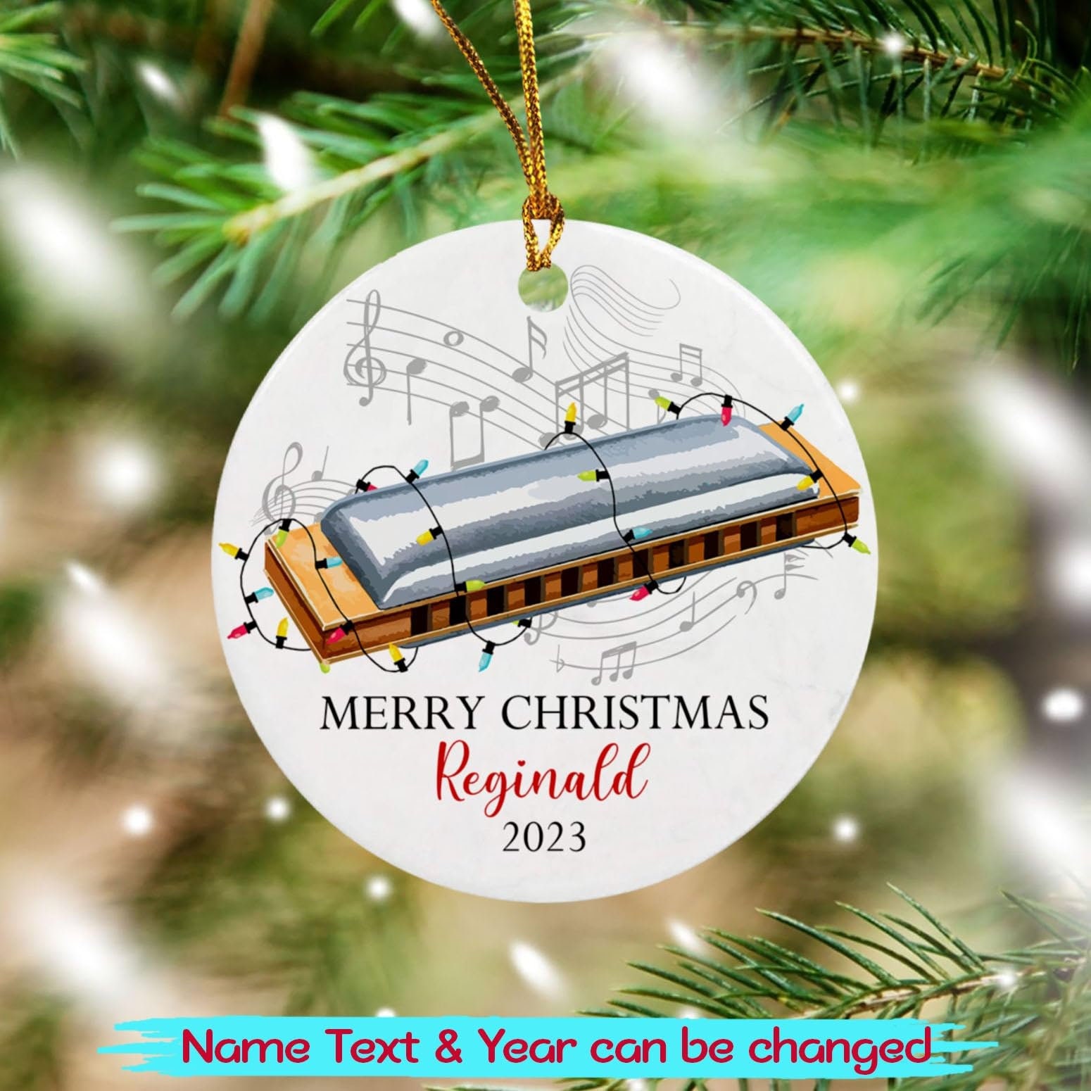 Harmonica Musical Instrument Christmas Ornament 2023, Personalized ...