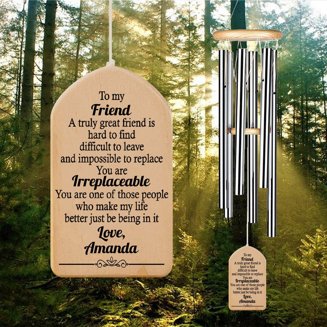 Bestie Wind Chime Gift, to My Friend, You Are Irreplaceable, Wind Chime ...