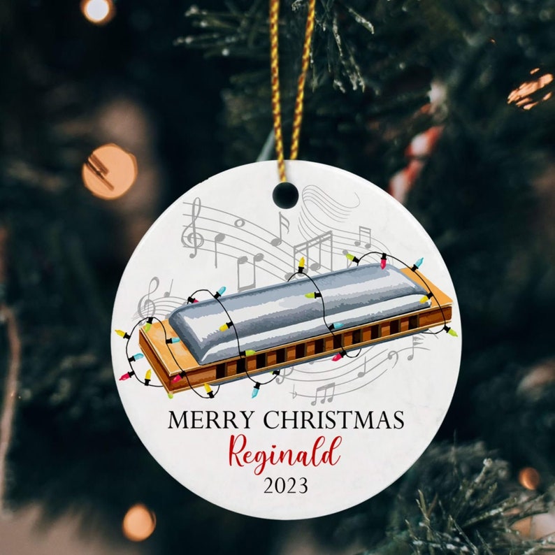 Harmonica Musical Instrument Christmas Ornament 2023, Personalized ...