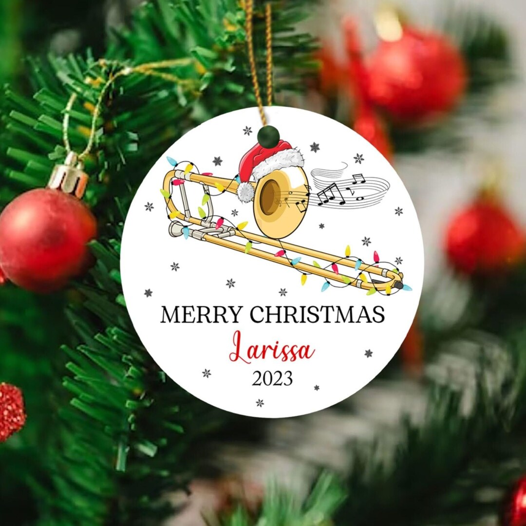 Personalized Trombone Claus Ornament Christmas 2023, Customized Name ...
