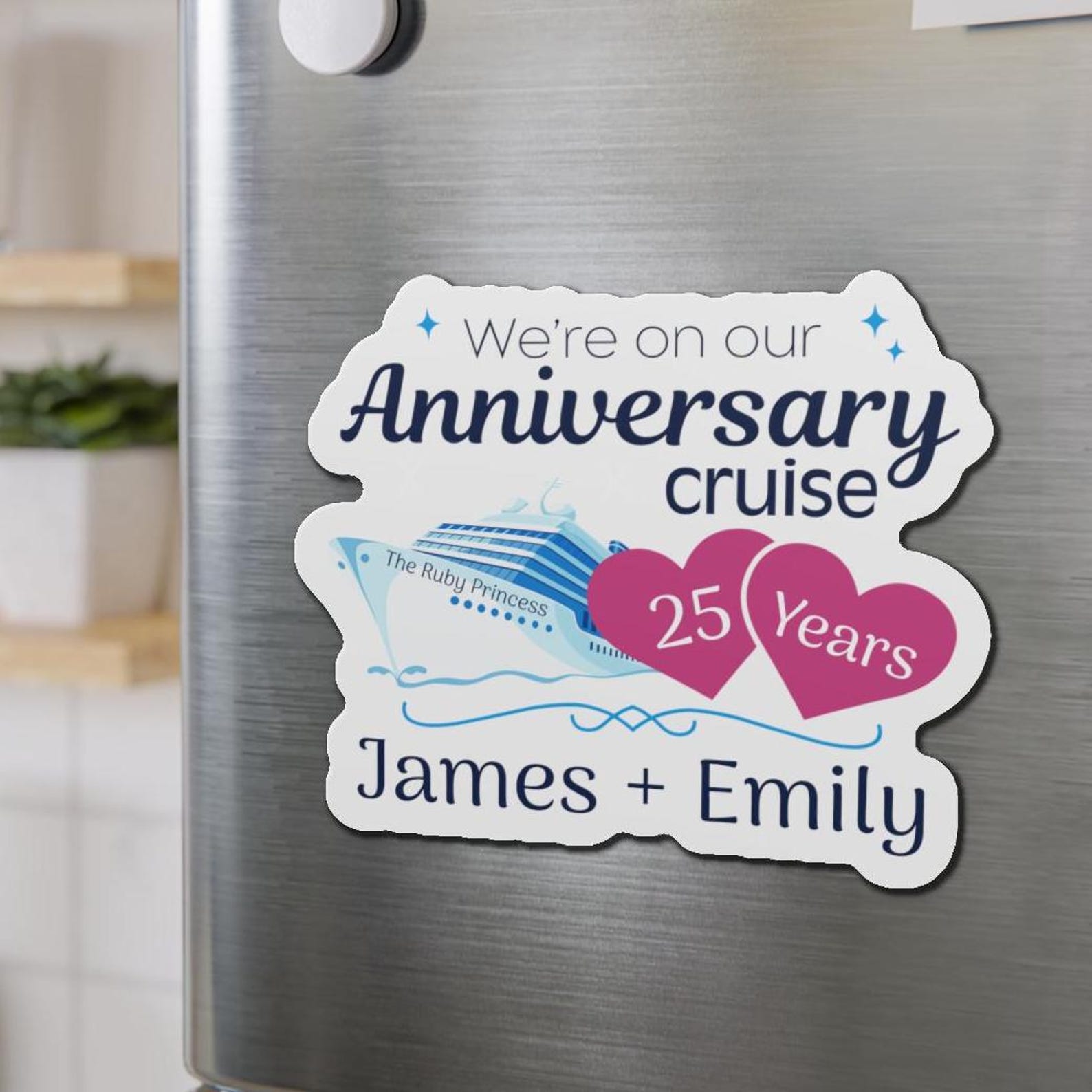 Anniversary Cruise Magnet Personalized Cruise Magnets for Stateroom ...