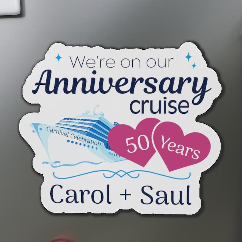 Anniversary Cruise Magnet Personalized Cruise Magnets for Stateroom ...