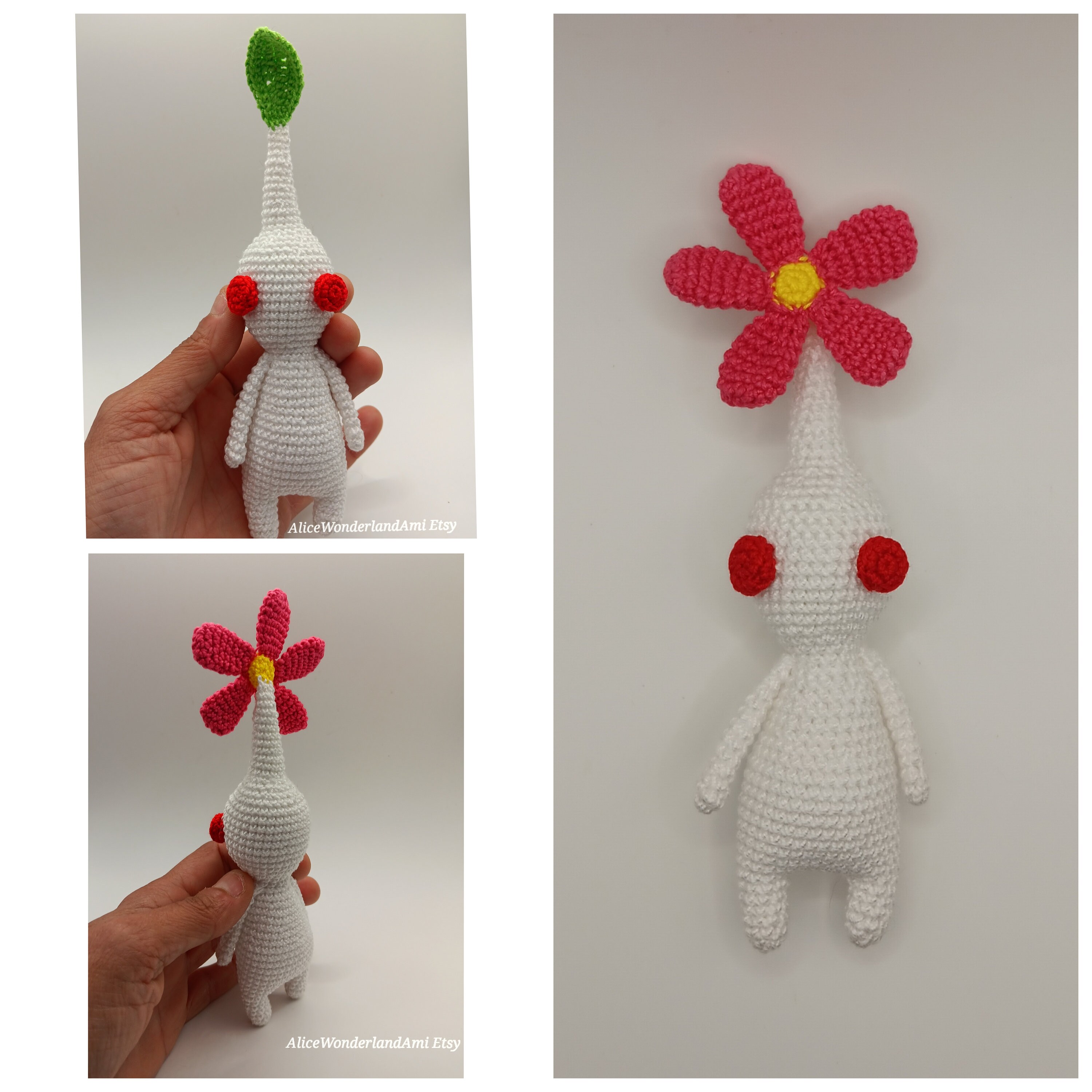 PDF DIGITAL FILE Pikmin White With Flower and Leaf Crochet Amigurumi ...