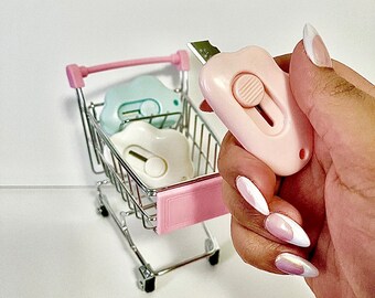 Love Heart Shaped Box Cutter Pastel, Portable Knife, Retractable, Craft ...